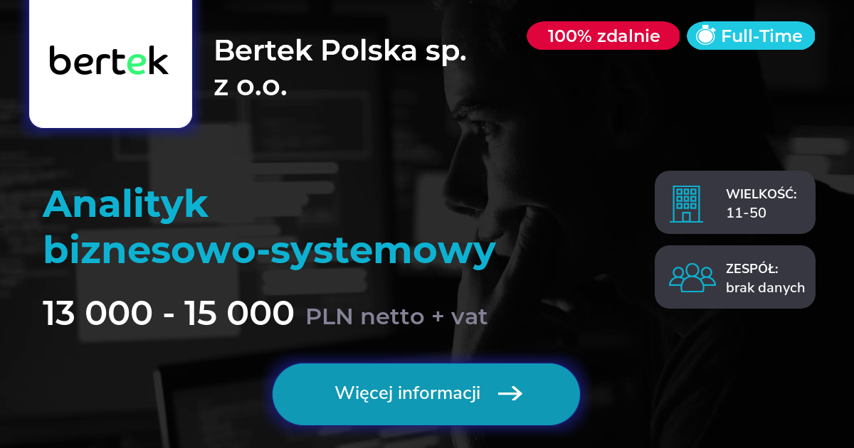 Bertek Polska sp. z o.o. - Analityk biznesowo-systemowy